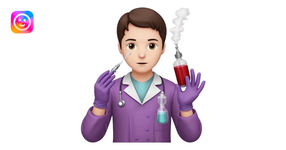 A victorian surgeon using a carbolic spray and wearing a gown emoji ...