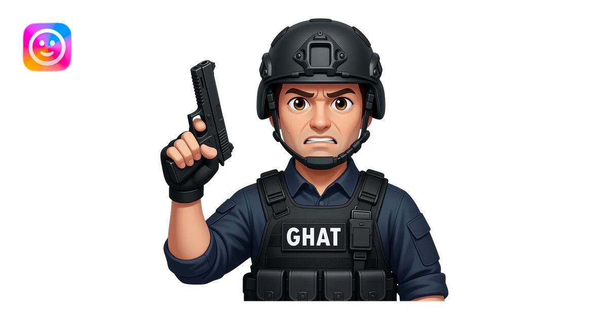 A swat guy that is stress out emoji | AI Emoji Generator