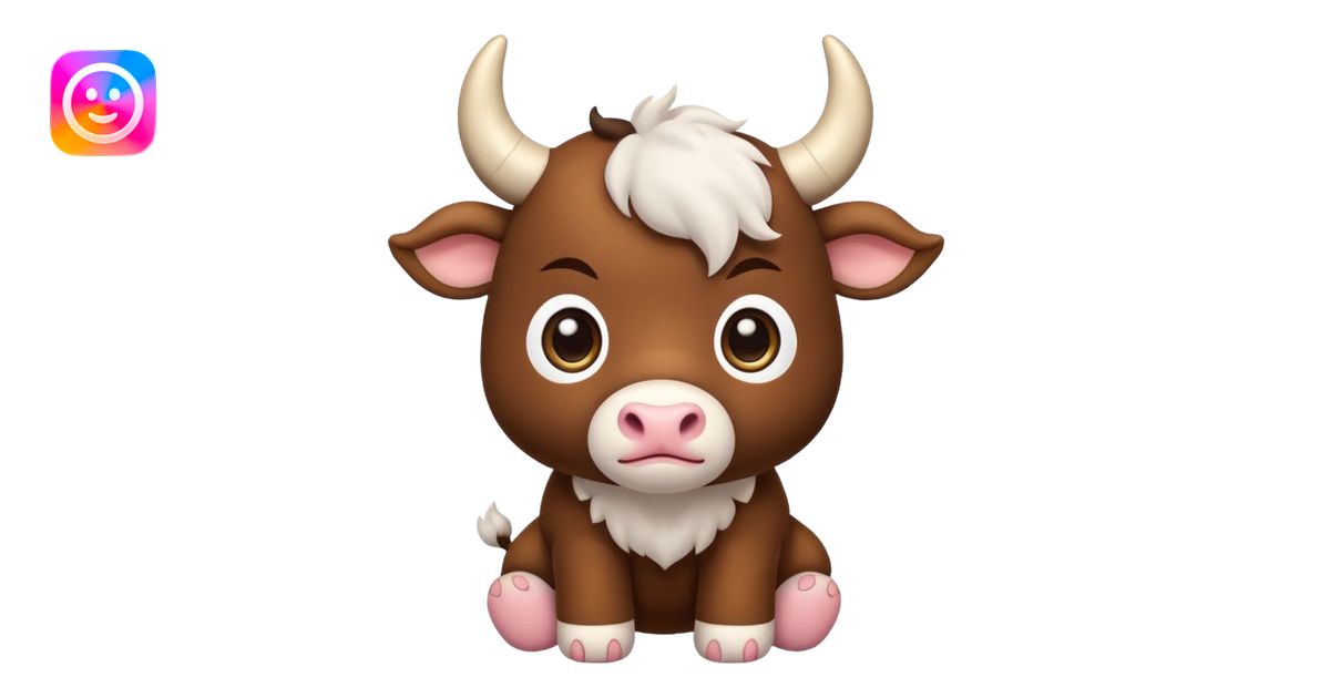 Chibi style Plush bull emoji | AI Emoji Generator