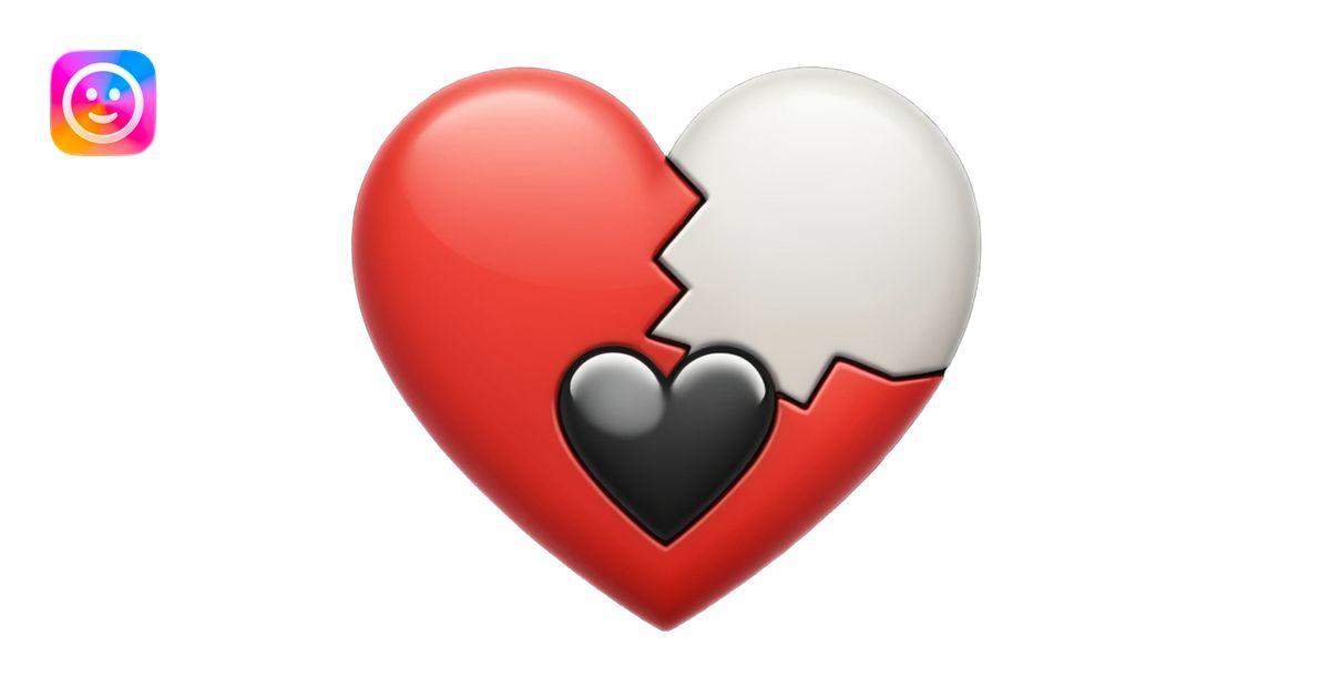 A heart thats is half white and half black emoji emoji | AI Emoji Generator