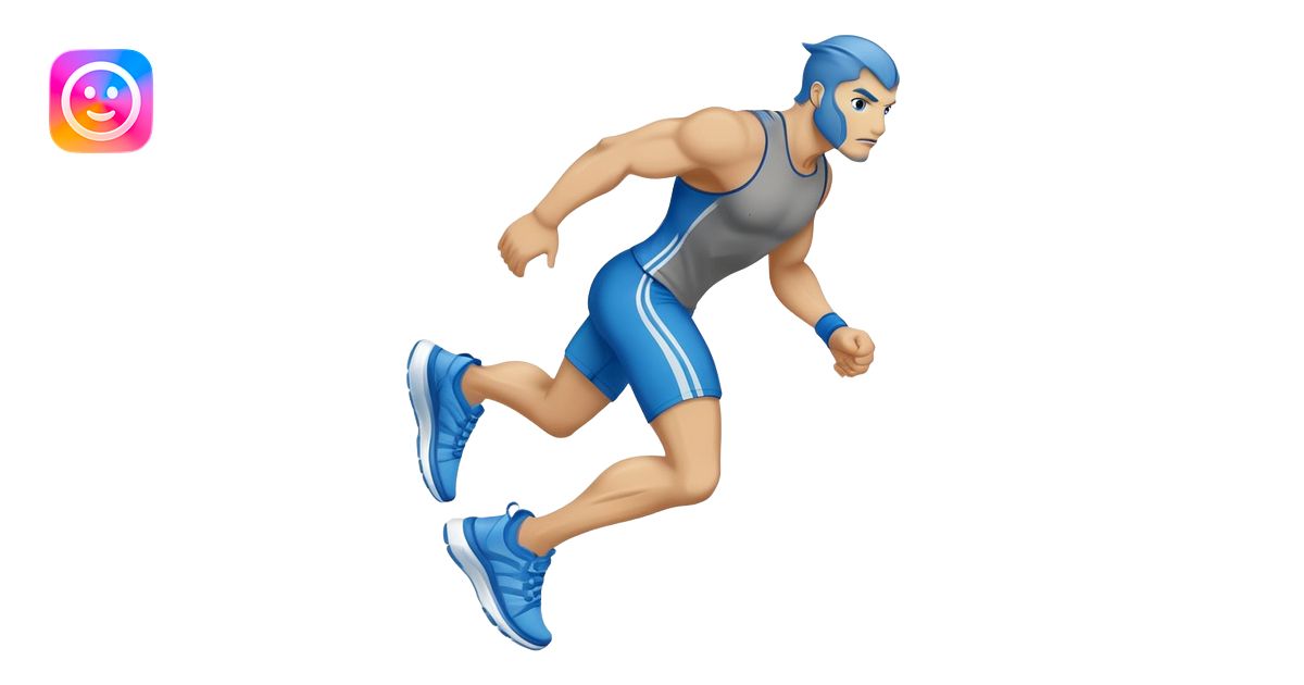 Ocean predator sporting blue athletic footwear emoji | AI Emoji Generator