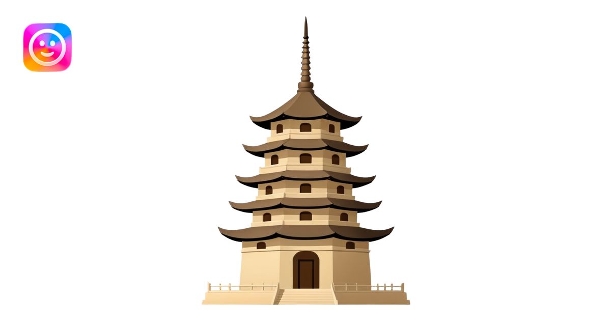 Basic Chinese pagoda emoji icon, simple silhouette, standard emoji ...