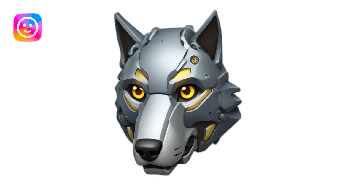 mecha wolf head emoji | AI Emoji Generator