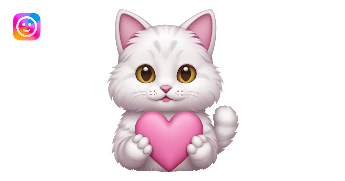 Chat qui tien un coeur dans la main emoji | AI Emoji Generator