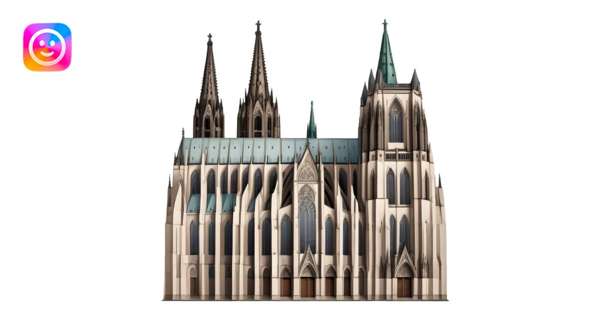 Cinematic Realistic Cologne Cathedral Landmark Emoji, showcasing Gothic ...