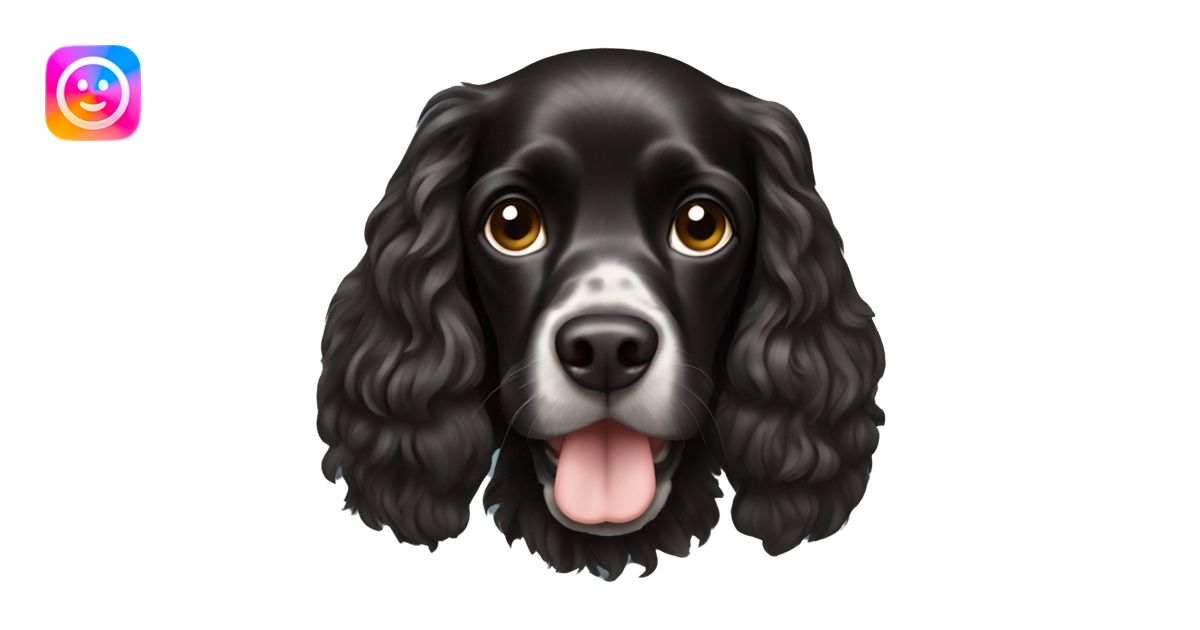 Black cocker spaniel emoji | AI Emoji Generator