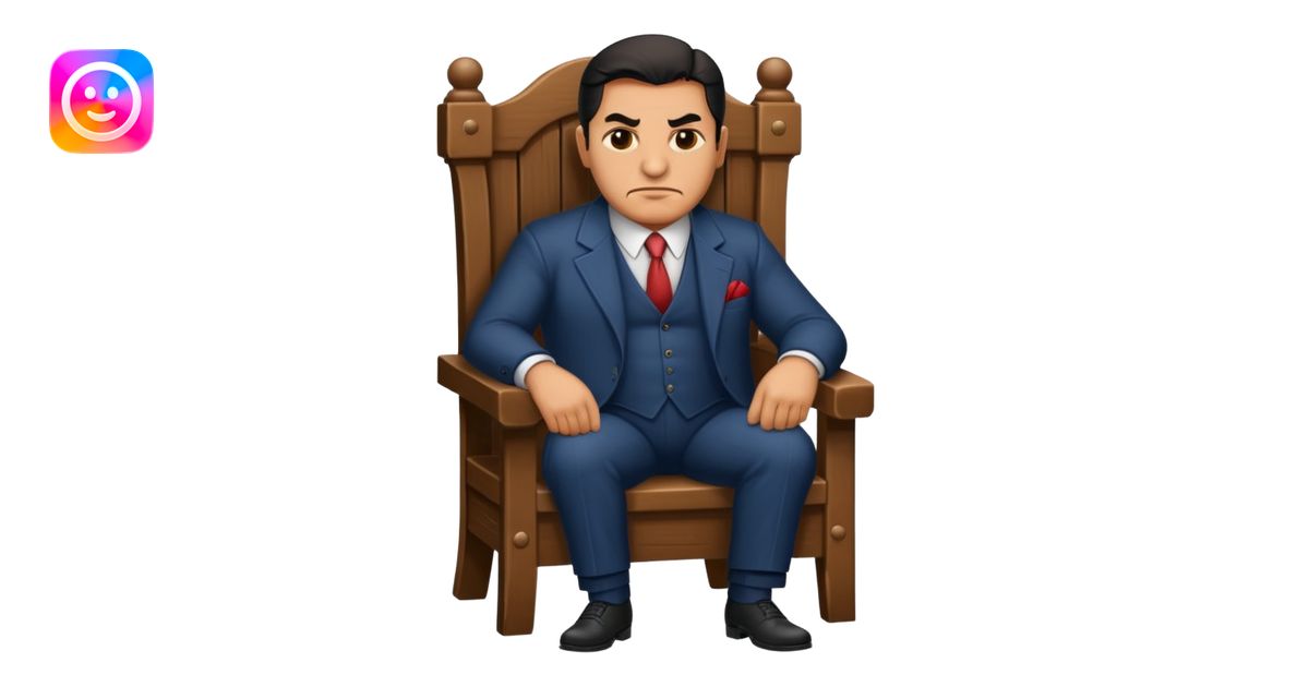 Mafia big boss sit on a chair emoji | AI Emoji Generator