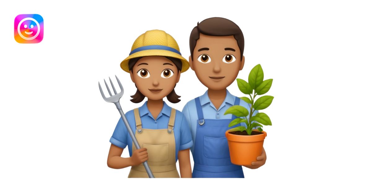 Couple, she is a housekeeper and him is a gardener/maintenance emoji ...