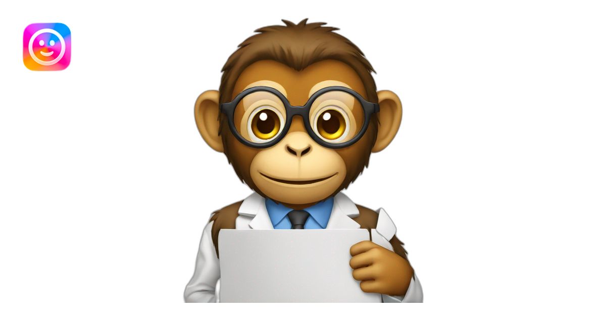 monkey professor holding a chart emoji | AI Emoji Generator