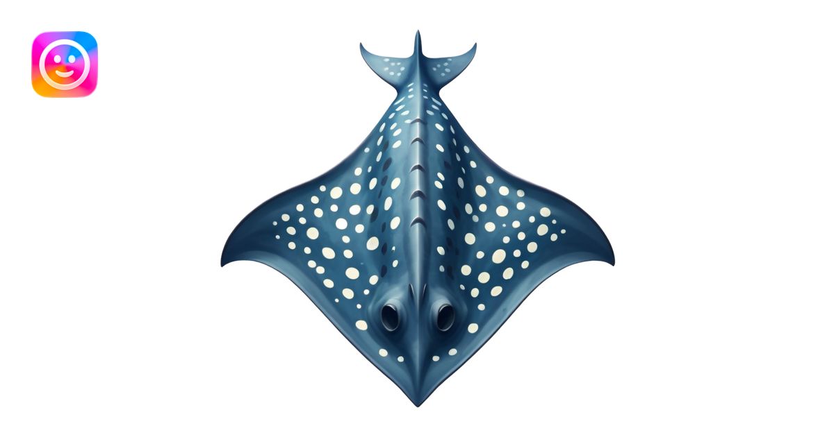 Spotted eagle sting ray with wide wingspan viewed from above emoji | AI ...