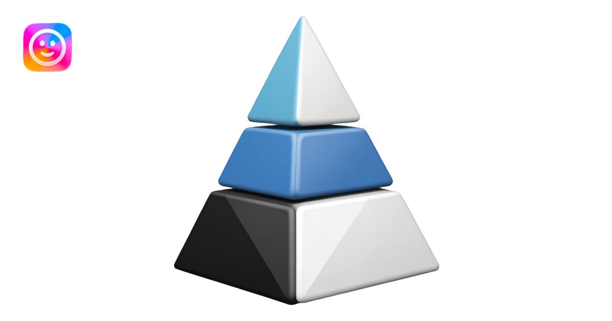 2D triangle with squares stacking up inside to demonstrate a social ...