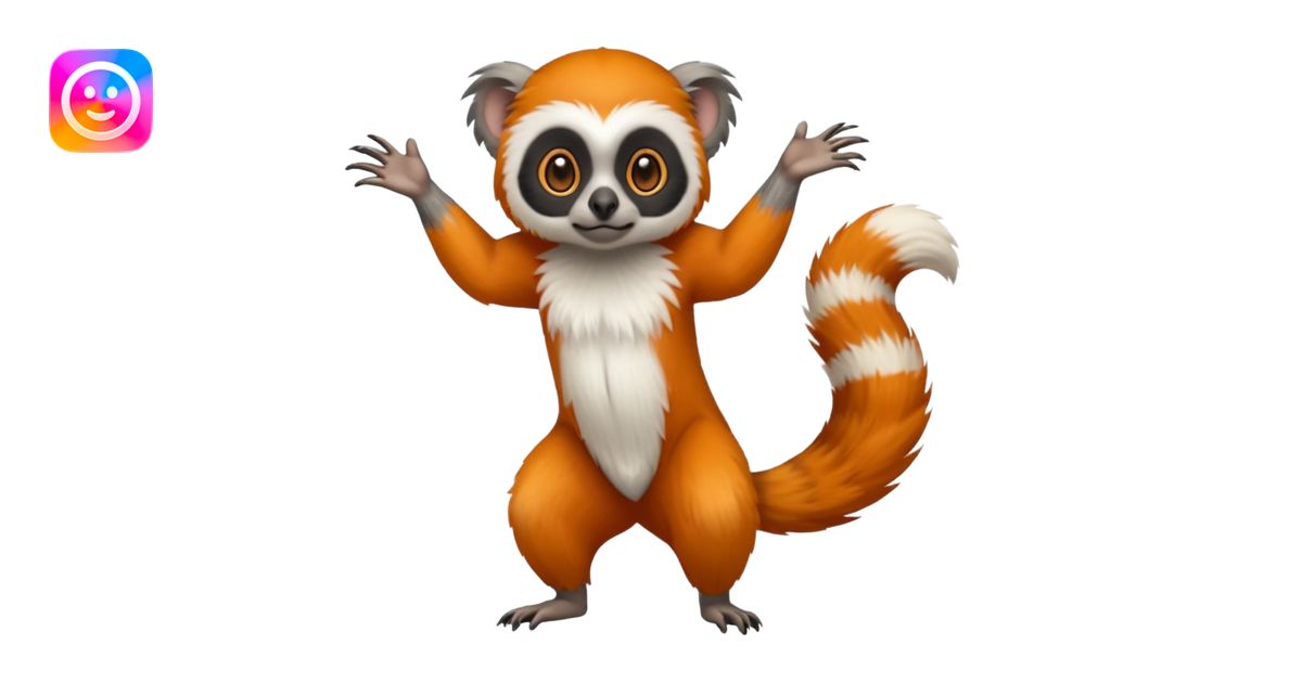 Cacomistl-Tamarin-Lemur-hybrid (full body) emoji | AI Emoji Generator