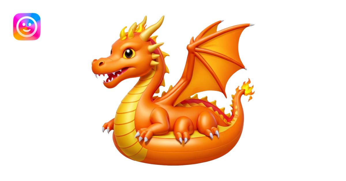 Dragon Float with Fire Design emoji | AI Emoji Generator