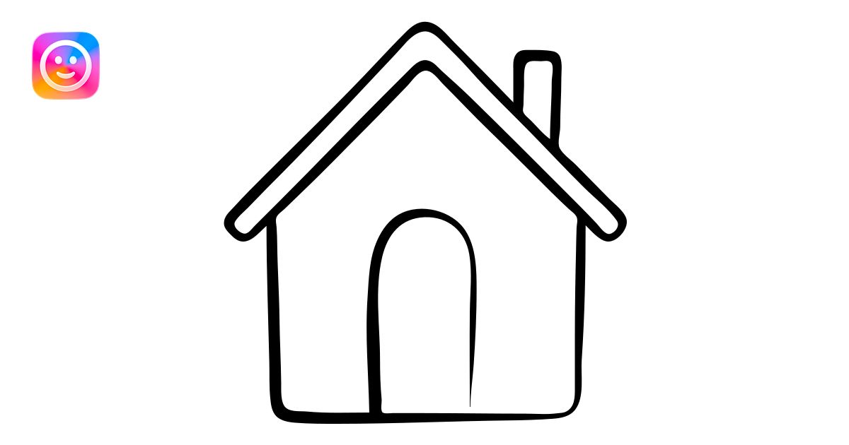 simple home house with roof and door icon | AI Emoji Generator