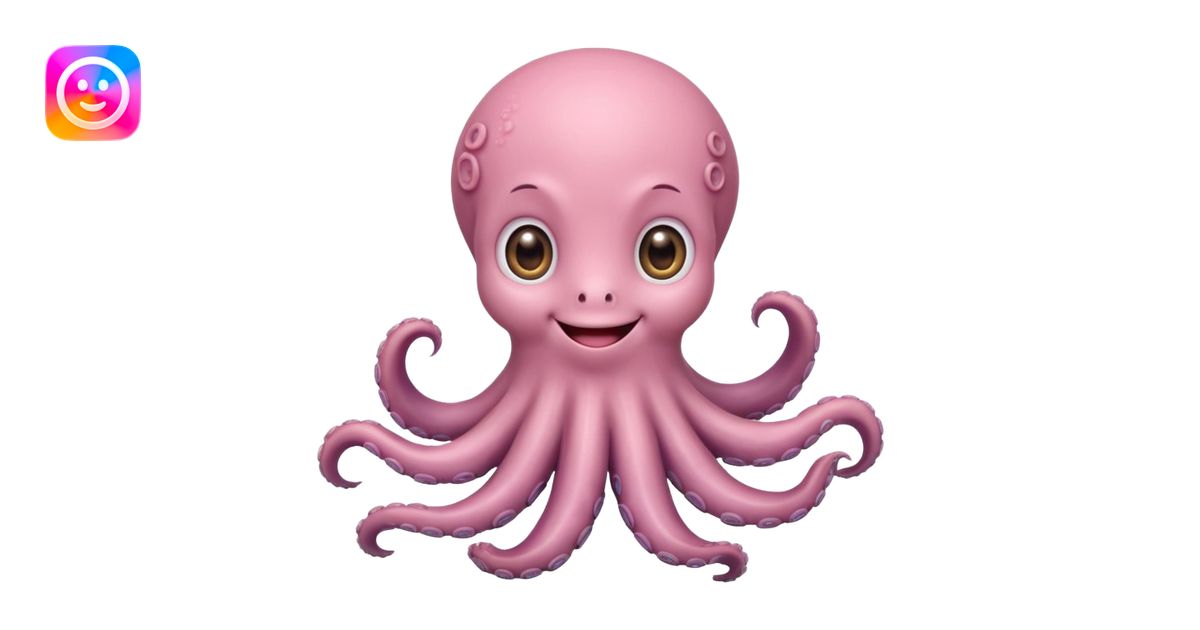 a cute baby octopus in emoji style emoji | AI Emoji Generator
