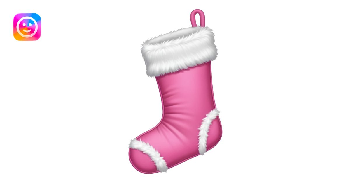 an aesthetic pink christmas stocking emoji | AI Emoji Generator