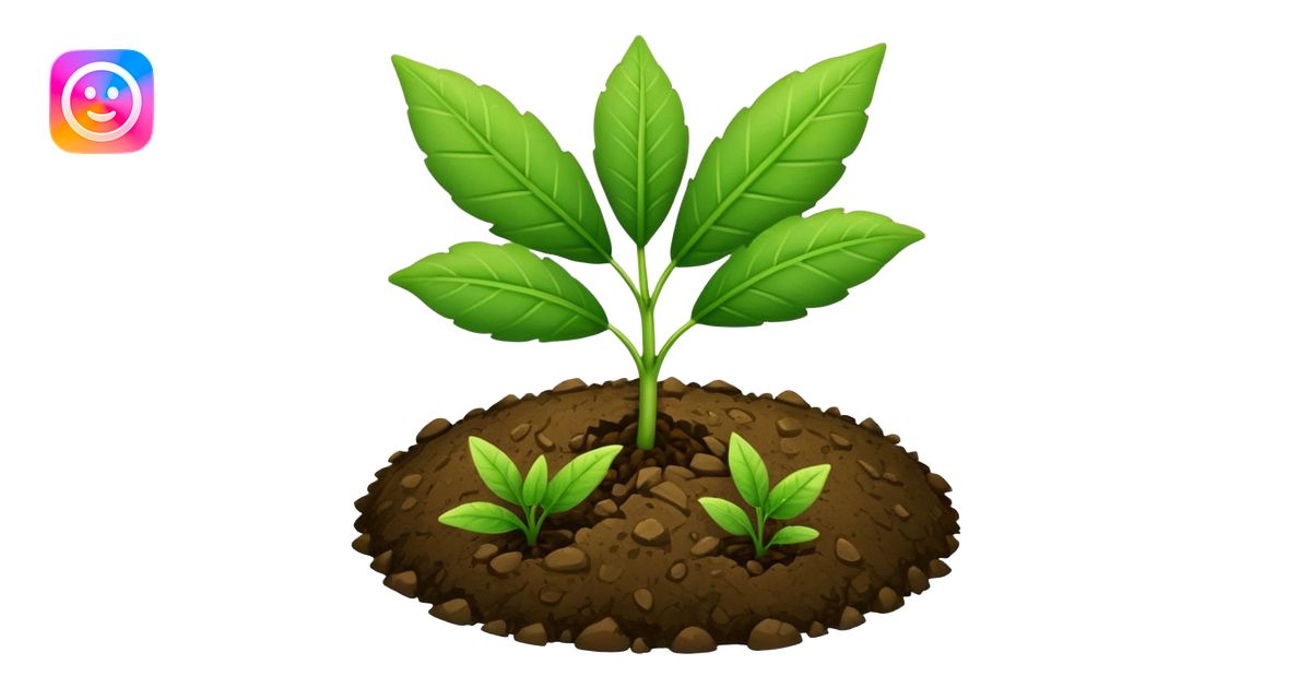 ground with small plant leaf emoji | AI Emoji Generator