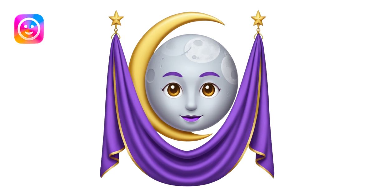 Moon Banner — silver cloth + violet trim,Royal Banner. emoji | AI Emoji ...