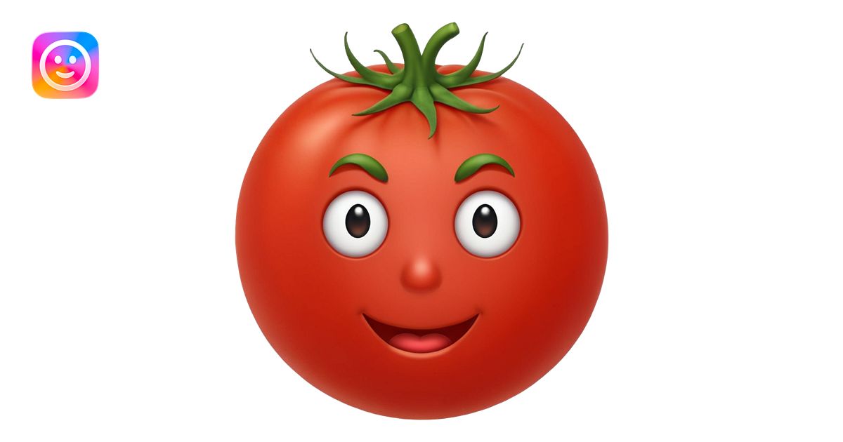 Eine Tomate mit Gesicht, armen, Beinen emoji | AI Emoji Generator