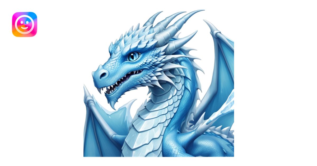Cinematic Noble wise elegant Ice Dragon Portrait Emoji, Poised and ...