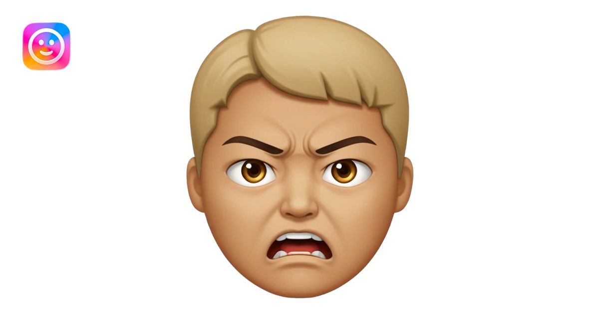 Angry face with "씨발" on mouth emoji | AI Emoji Generator