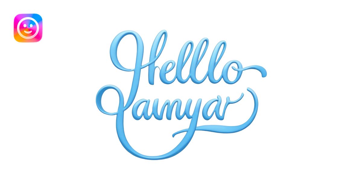 Light Blue “ hello January “ word in cursive emoji | AI Emoji Generator