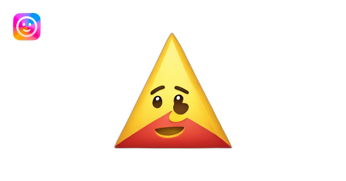 triangle with one blue side one red side and one yellow side emoji | AI ...
