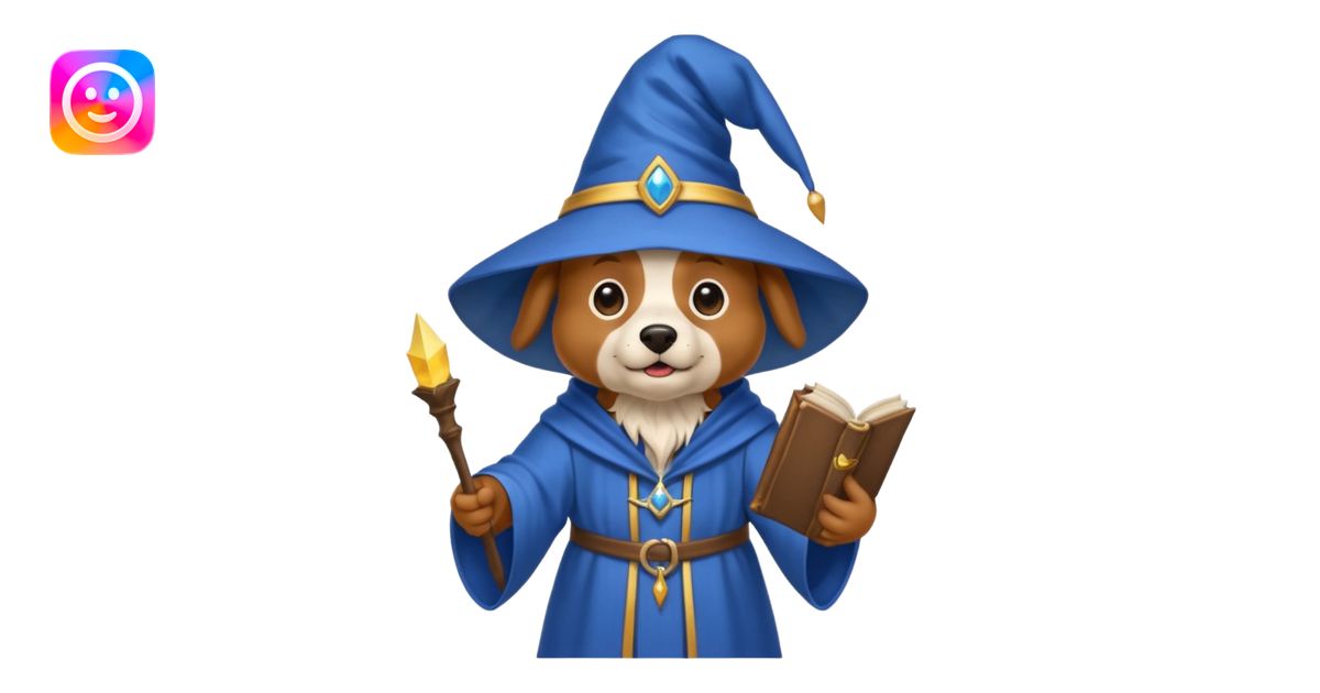Dog wizard emoji | AI Emoji Generator