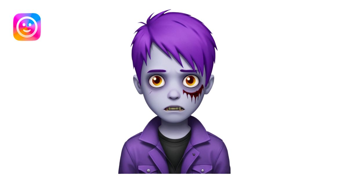 boy emo zombie purple hair emoji | AI Emoji Generator