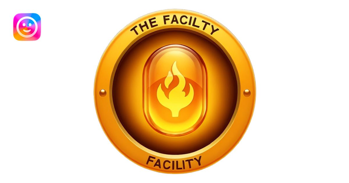 glowing amber emblem above bold text reading “THE FACILITY” emoji | AI ...