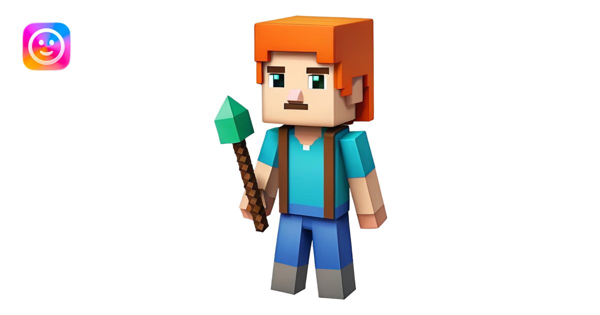 Minecraft character building with blocks emoji | AI Emoji Generator