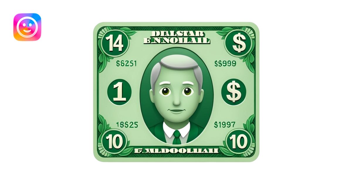 14 dollar bill flat ios emoji style version emoji | AI Emoji Generator