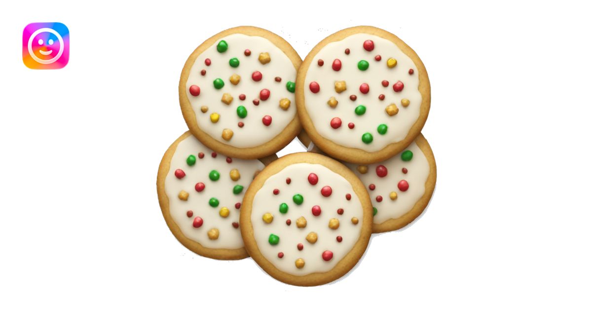 Christmas cookies with icing and sprinkles emoji | AI Emoji Generator