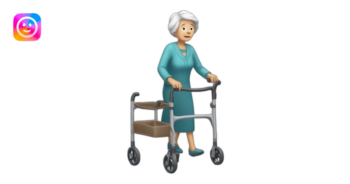 old woman with walker emoji | AI Emoji Generator