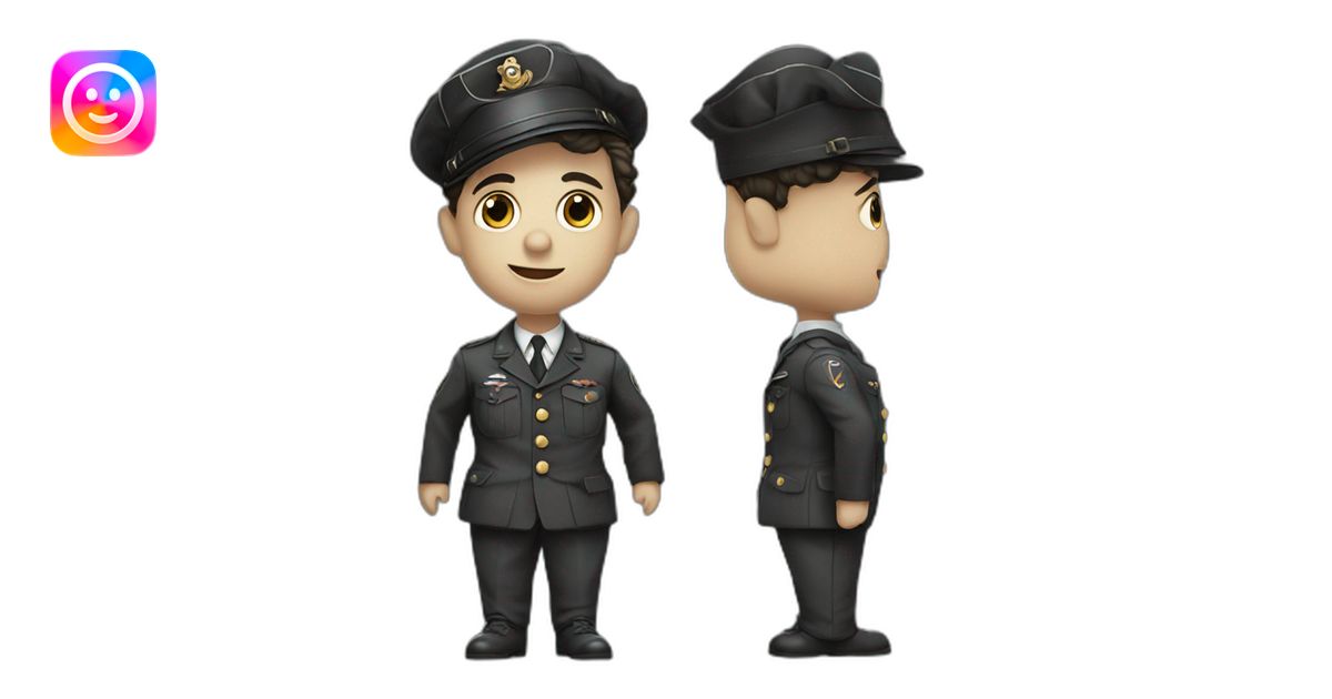 Young Charlie Chaplin wearing Ww2 suit emoji | AI Emoji Generator
