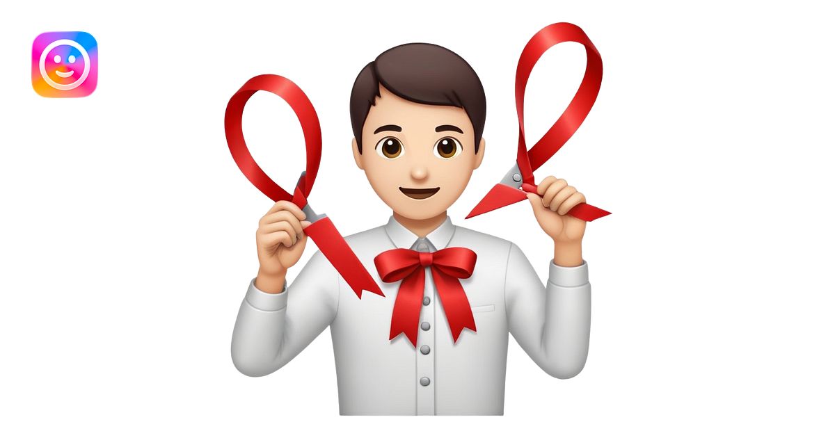 cutting ribbon for grand opening emoji | AI Emoji Generator