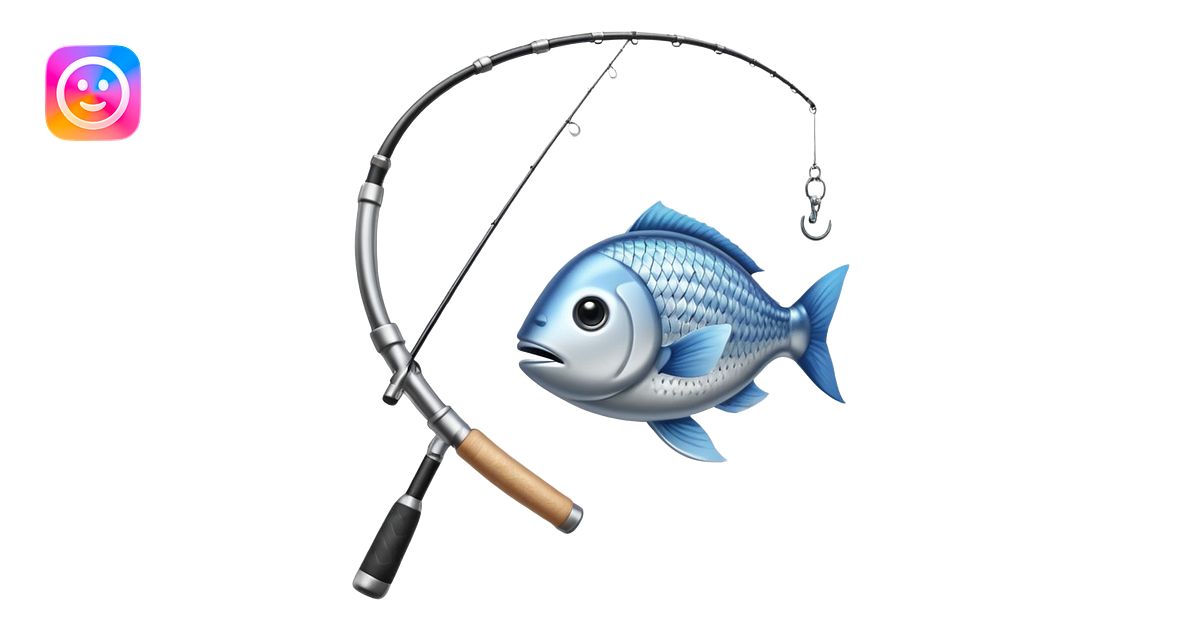 curve fishing rod with fish emoji | AI Emoji Generator