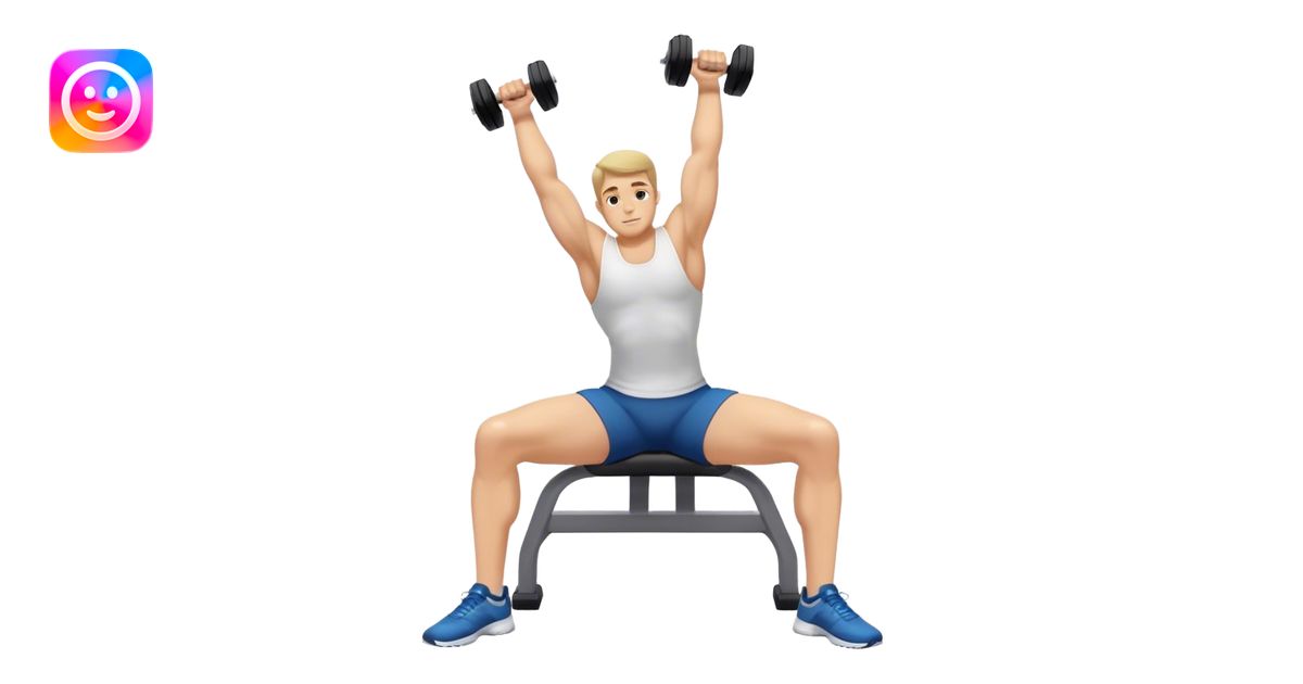 Seated Dumbbell Tricep Extension, bent elbows emoji | AI Emoji Generator