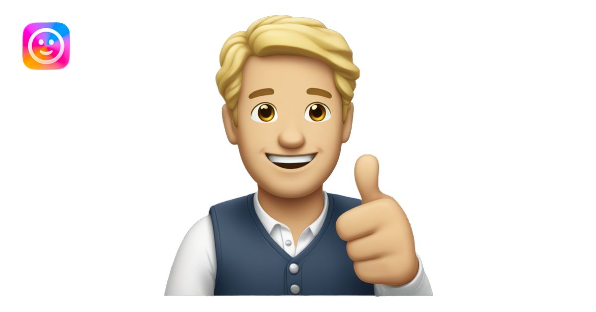 Smiling French man showing thumbs up emoji | AI Emoji Generator