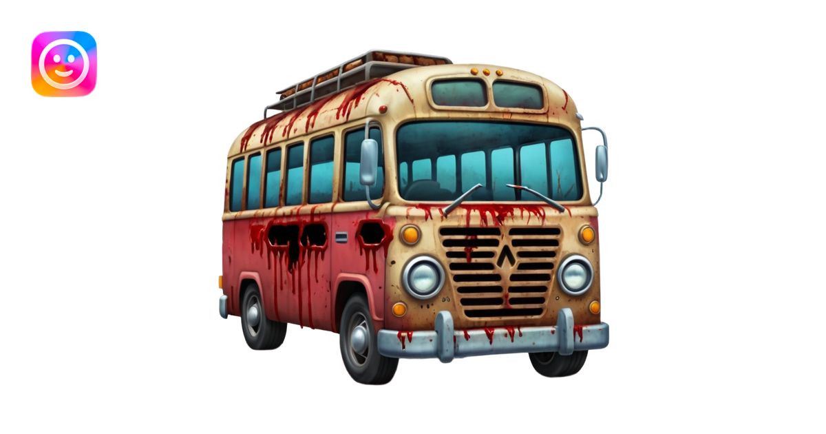 Zombie apocalypse bus..... in the style of your bleeding skull art ...
