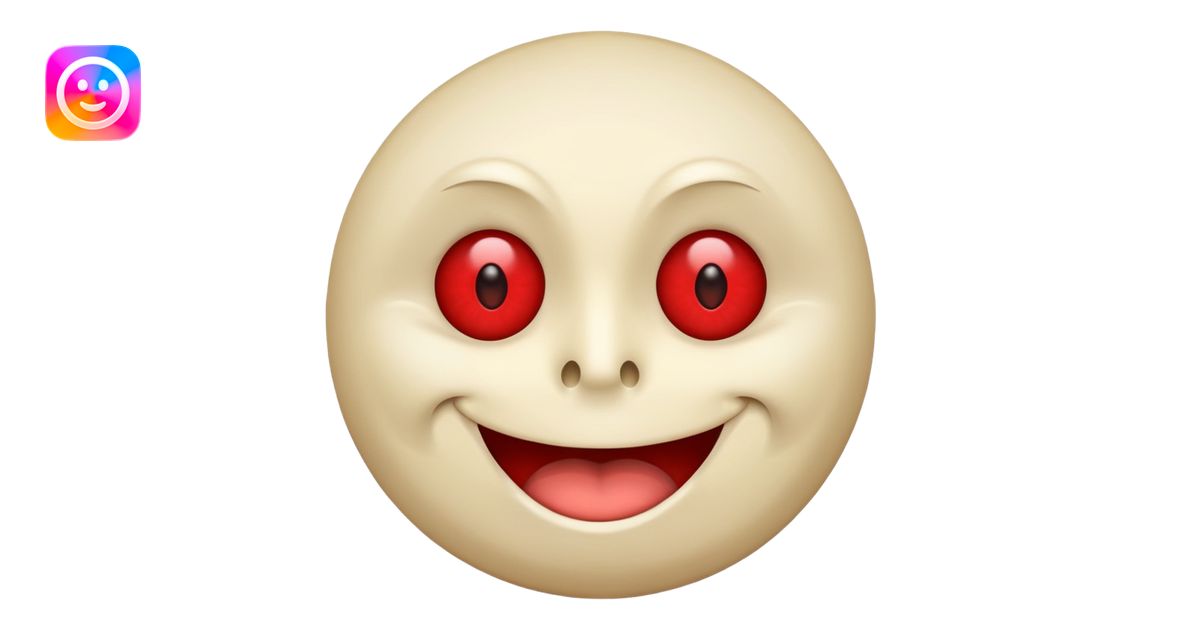 Insane smiley face who’s greedy and has red tired eyes emoji | AI Emoji ...