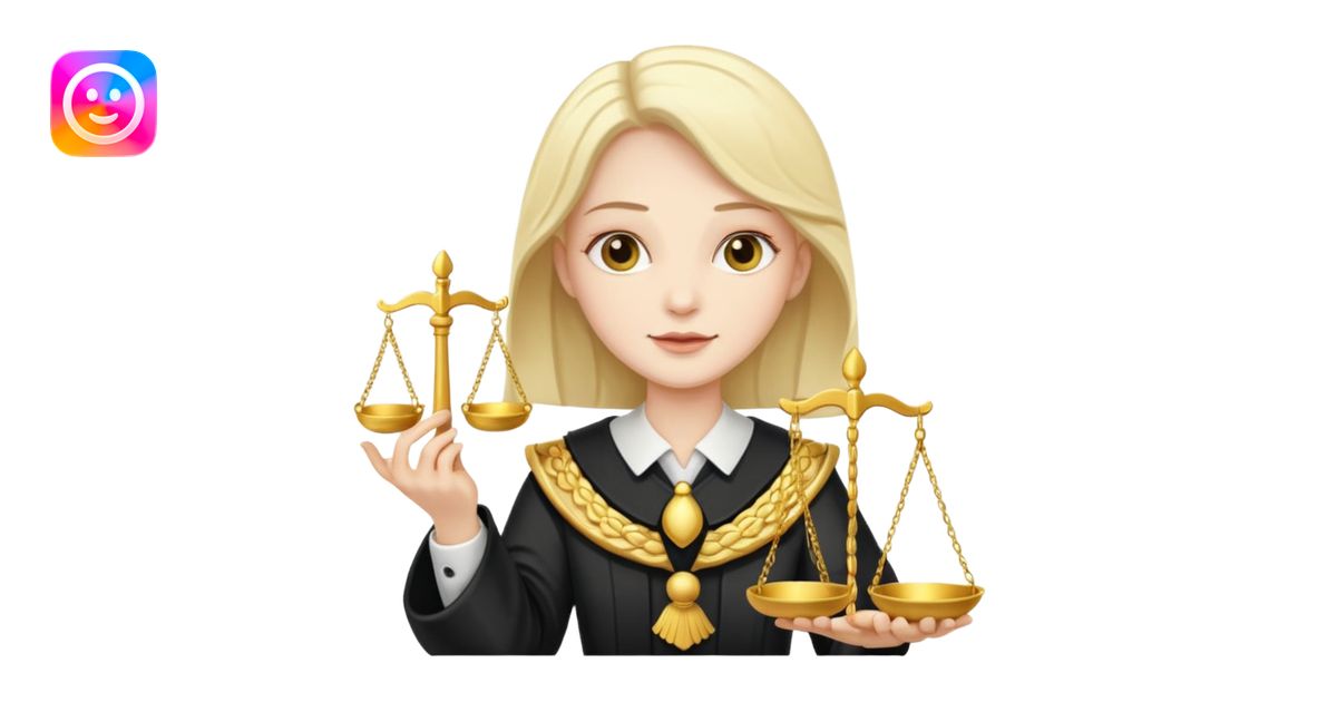 Fancy judge with golden scales emoji | AI Emoji Generator
