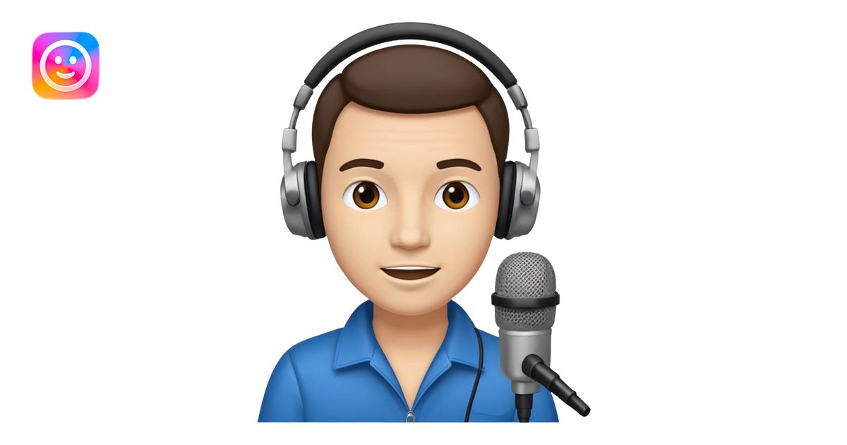 a radio host with headphone and microphone emoji | AI Emoji Generator