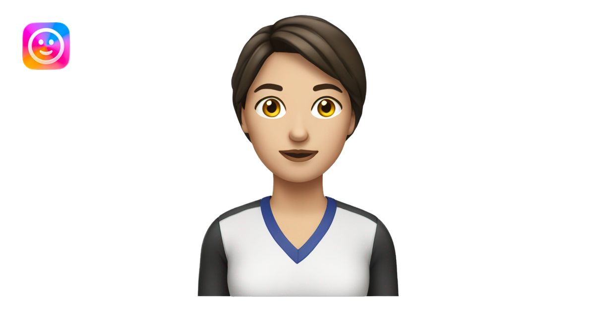 Female brunette physical education teacher emoji | AI Emoji Generator