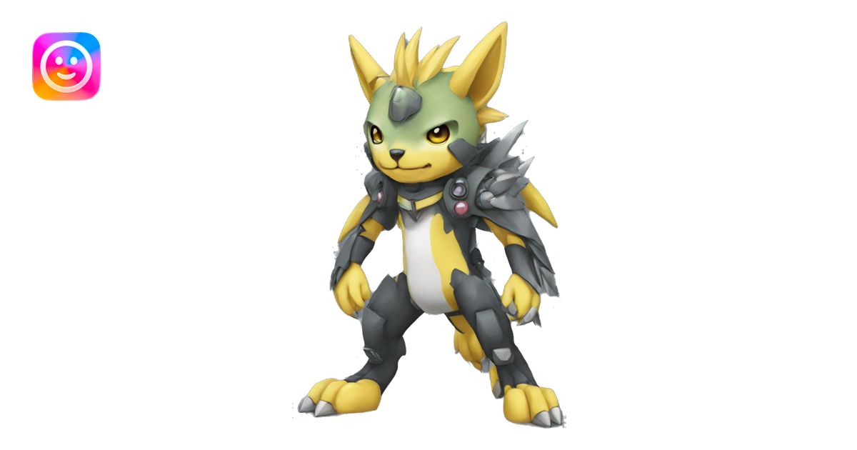 kawaii cool edgy Digimon-Fakemon-animal full body emoji | AI Emoji ...