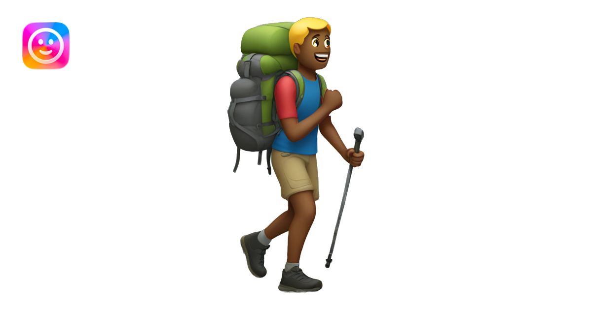 person hiking on trail emoji | AI Emoji Generator