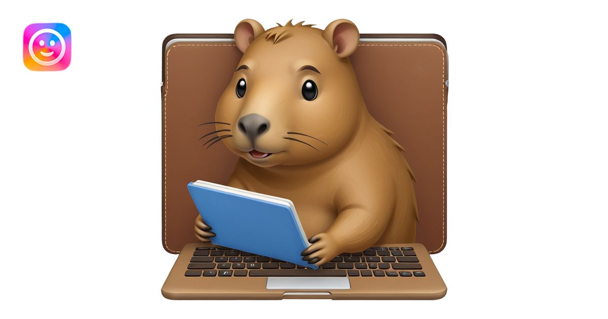 Capybara with notebook emoji | AI Emoji Generator