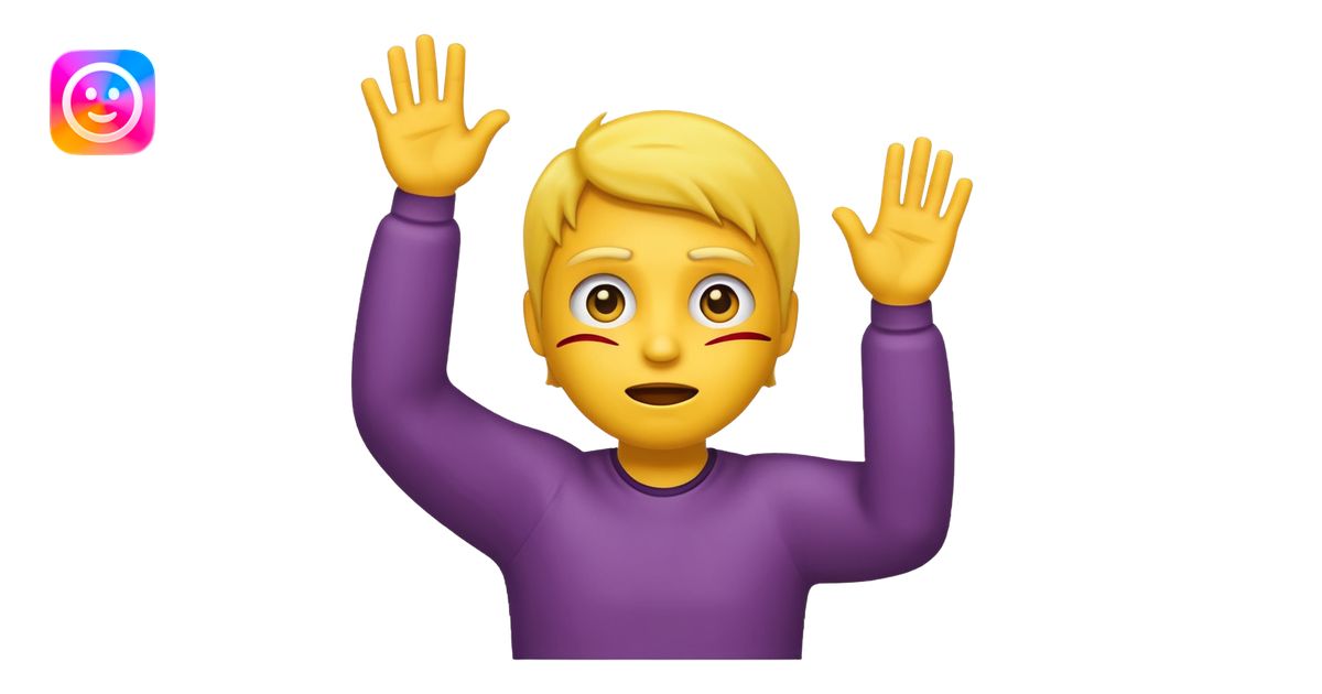 emoji unhappily surrendering with arms up emoji | AI Emoji Generator