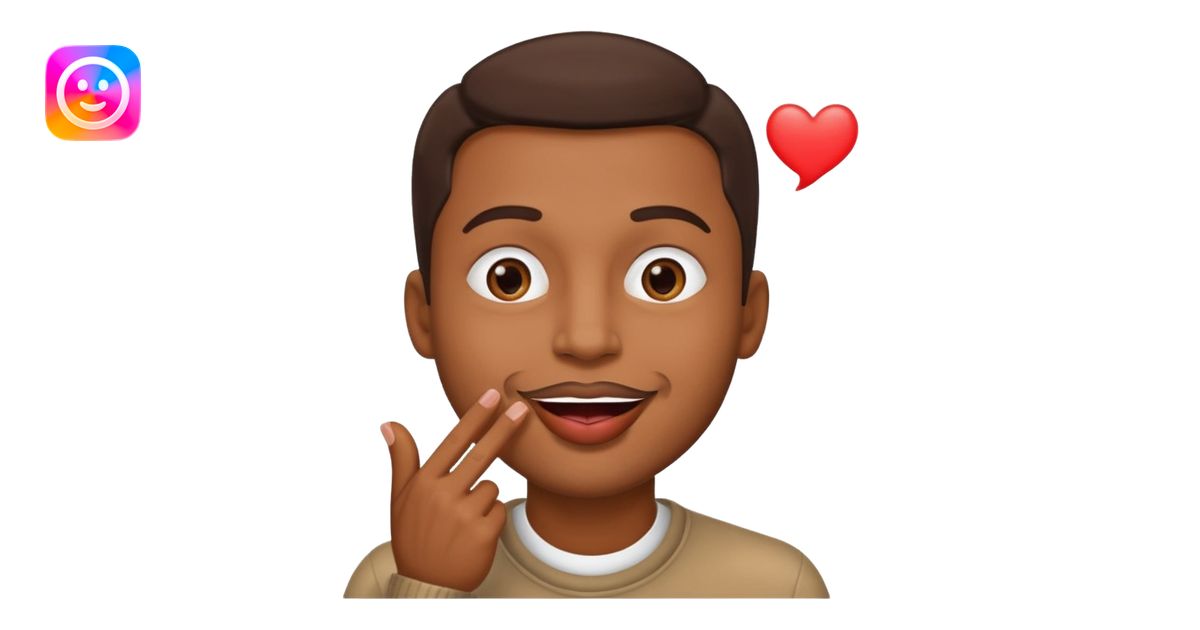 Un homme brun qui envoi un bisous emoji | AI Emoji Generator