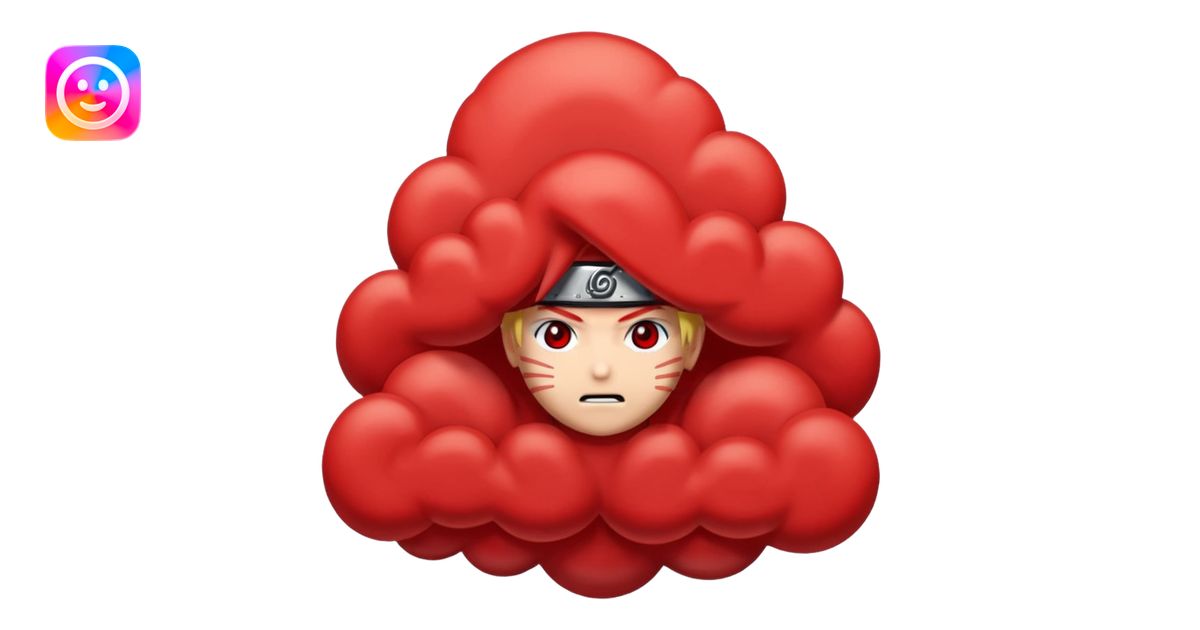 Nube roja como las de akatsuki de naruto emoji | AI Emoji Generator